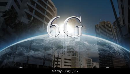 Image of 6g text, cityscape and globe Stock Photo - Alamy
