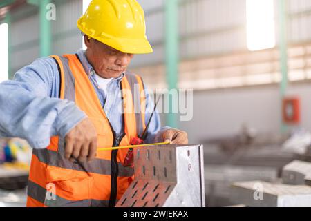 Construction engineer builder install perforated tray metal wireway ...