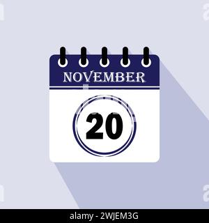 November 20 calendar icon w day of month Stock Vector Image & Art - Alamy