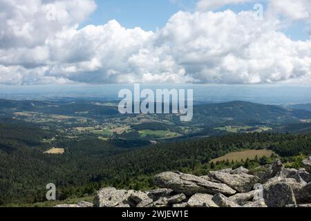 Mountain range “Monts du Forez” (south-central France): overview from ...