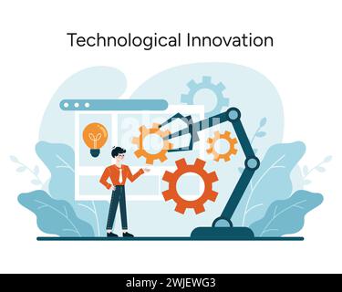 Technological Integration Concept. Illustration of advanced IT ...