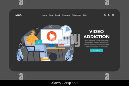 Internet addiction concept. An engaging depiction of a person entrapped ...