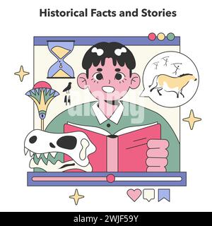 Historical Facts and Stories concept. Discovering the past through ...