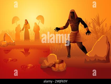 Biblical vector illustration series, the ten plagues of Egypt, eighth ...
