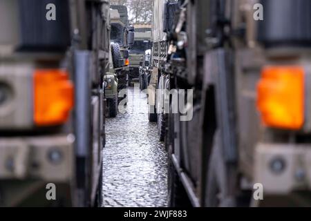 Paderborn, Germany. 15th Feb, 2024. Military vehicles of the British ...
