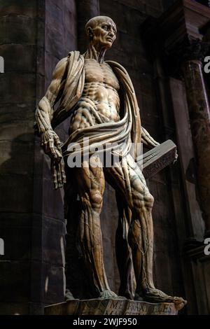 The statue of the skinned Saint Bartholomew in Milan Cathedral, Milan ...