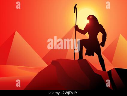 Egypt god Amun Ra, ancient Egyptian religion and mythology, vector line ...