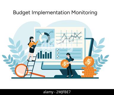 Budget Implementation Monitoring concept. Vigilant tracking and ...