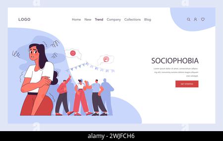 Sociophobia. Human's irrational inner fears and panic. Mental disorder ...
