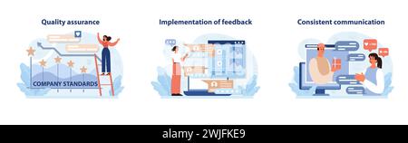 Feedback Implementation Process. Detailed illustration of a ...