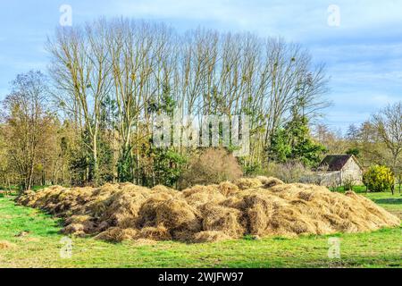 Cattle farm livestock waste for recycling onto farmland topsoil ...