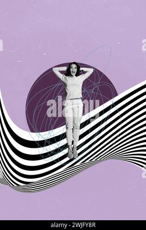 Creative drawing collage picture of brainwashed addicted zombie people ...