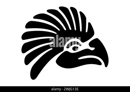 Eagle head, flat clay stamp motif of ancient Mexico. The head of the ...
