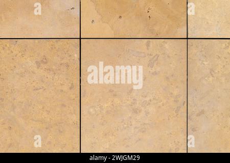 Dolomite stone slabs. Facade panels in warm, natural colors Stock Photo ...
