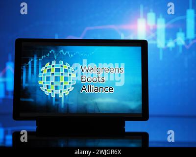 In this photo illustration, Walgreens Boots Alliance logo seen ...