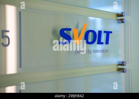 glass office sign SVolt company with logo SVOLT Energy Technology ...