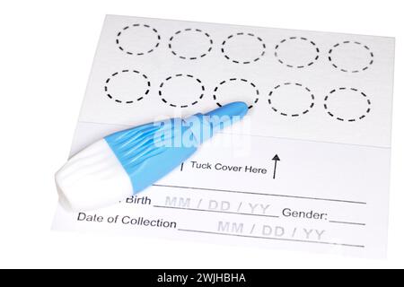 New Dried Blood Spot test card with lancet, cotton ball and alcohol ...