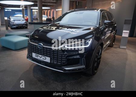 new black BYD Tang Electric Car front view, EV Chinese BYD Auto ...