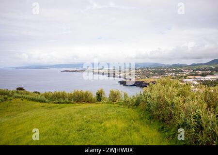 Coast of Capelas. Beautiful seascape. Capelas, Sao Miguel island ...