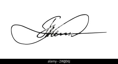 Fake signature hand drawn sample own autograph. Fictitious handwritten ...