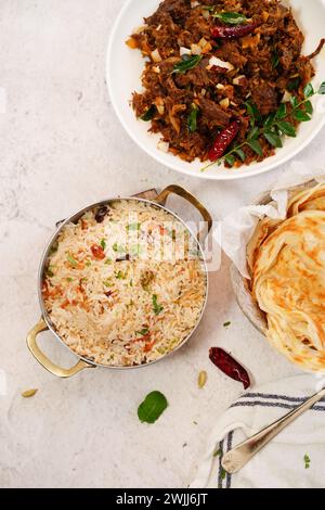 Kerala beef with parotta porotta roti. beef fry beef curry kerala style ...