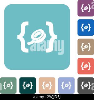 Software patch white flat icons on color rounded square backgrounds ...