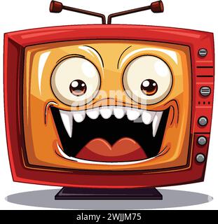 Colorful animated television with a happy face Stock Vector Image & Art ...