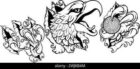 Bald Eagle Hawk Ripping Golf Ball Mascot Stock Vector Image & Art - Alamy