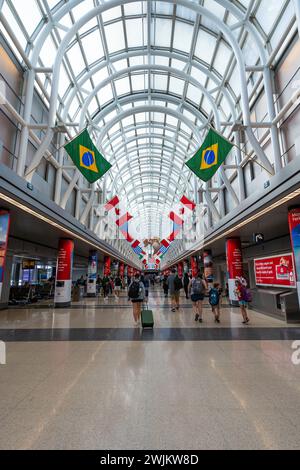 The Hall of Flags at Chicago O'Hare International Airport in Terminal 3 ...