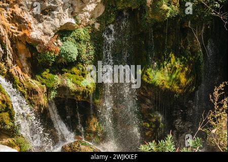 Waterfalls at Kourtaliotiko Gorge (Asomatos Gorge) in Crete, Greece ...