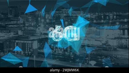 Image of 6g text, binary coding digital data processing over globe Stock Photo - Alamy