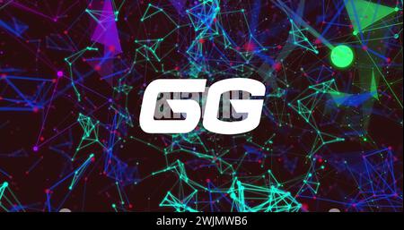 Image of 6g text, connections and computer data processing Stock Photo ...