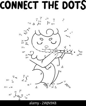 Dot to Dot Lion Isolated Coloring Page for Kids Stock Vector Image ...