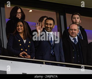 Shilen Patel new owner of West Bromwich Albion waves to the fans during ...
