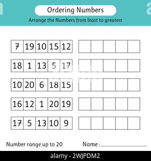 Ordering numbers worksheet. Arrange the numbers from greatest to least ...