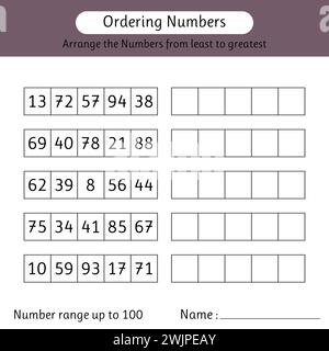 Ordering numbers worksheet. Arrange the numbers from greatest to least ...