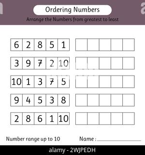 Ordering numbers worksheet. Arrange the numbers from least to greatest ...