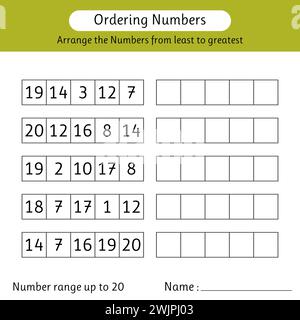 Ordering numbers worksheet. Arrange the numbers from greatest to least ...
