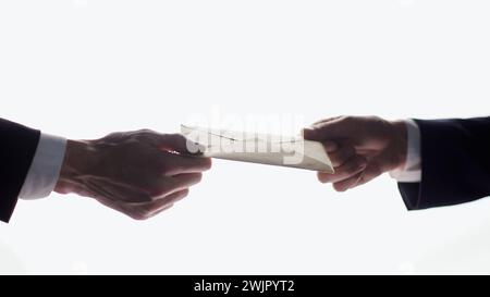 Businessman receiving his salary and bonus Stock Photo - Alamy