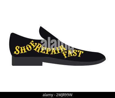 Logo of a shoe repair shop, workshop shoemaker. Boot silhouette ...