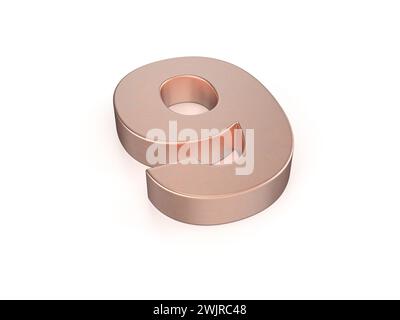 Cooper number nine on a white background. 3d illustration Stock Photo ...