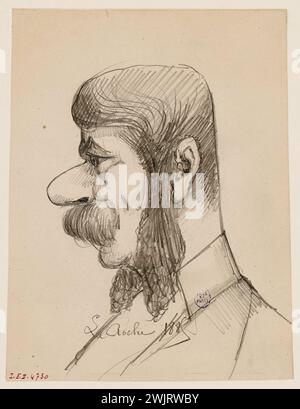 La Roche, Jules Armand Félix de (n.1841 - d.), Portrait charge of an ...