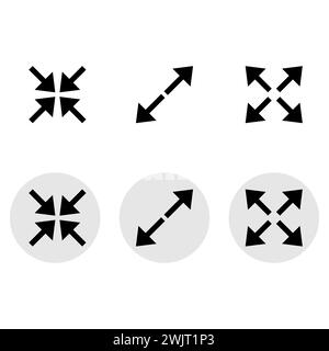 Full screen icon. Exit full screen symbol. Maximize minimize sign ...