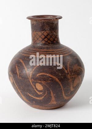 Jar ". Terracotta with painted decor in black. Neolithic period (around ...