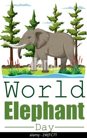 Vector graphic of an elephant for a global awareness event Stock Vector ...