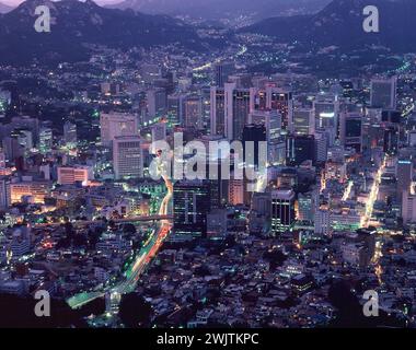 Seoul, South Korea: Aerial view of huge Seoul Marathon 2026 crowd ...
