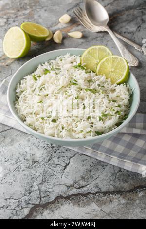 Plate of delicious rice on marble background Stock Photo - Alamy