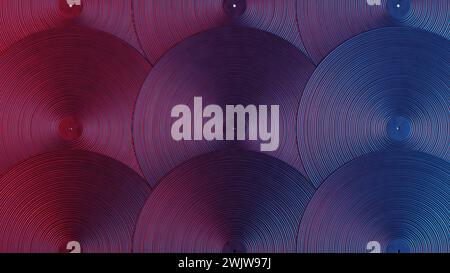 This image presents a vinyl record infused with retro wave aesthetics ...