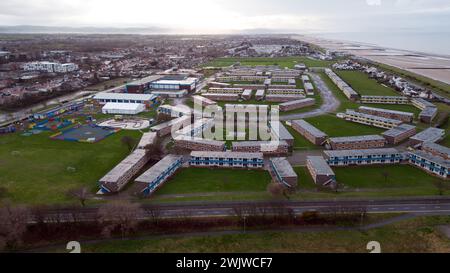 Prestatyn, 9 February 2024. Aerial view of the Pontins Holiday Camp in ...