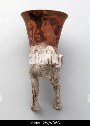 Rhyton in the shape of a horse protoma. Red figures. Athens, 450 BC. AD ...